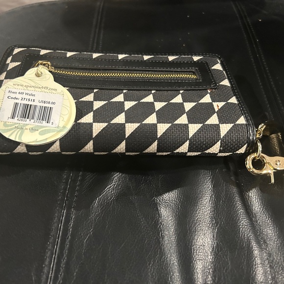 Spartina 449 | Bags | Spartina 449 Black And Cream Geometric Wallet ...